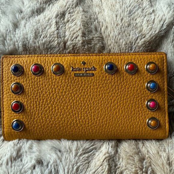 kate spade | Bags | Kate Spade Wallet Devoe Street Mustard Color 6 34 X ...